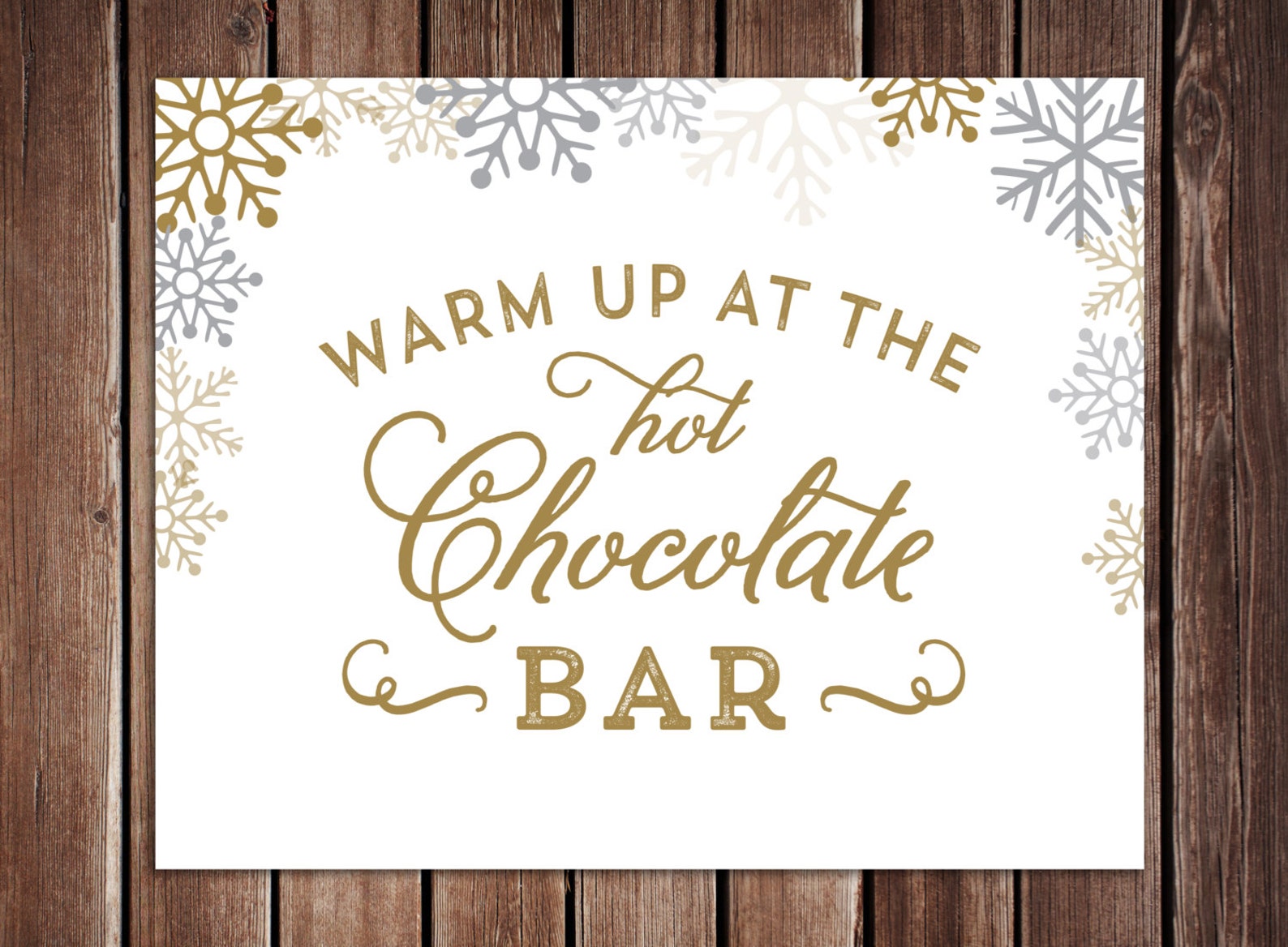 Warm up at the Hot Chocolate Bar 8x10 Sign Digital PDF - Etsy