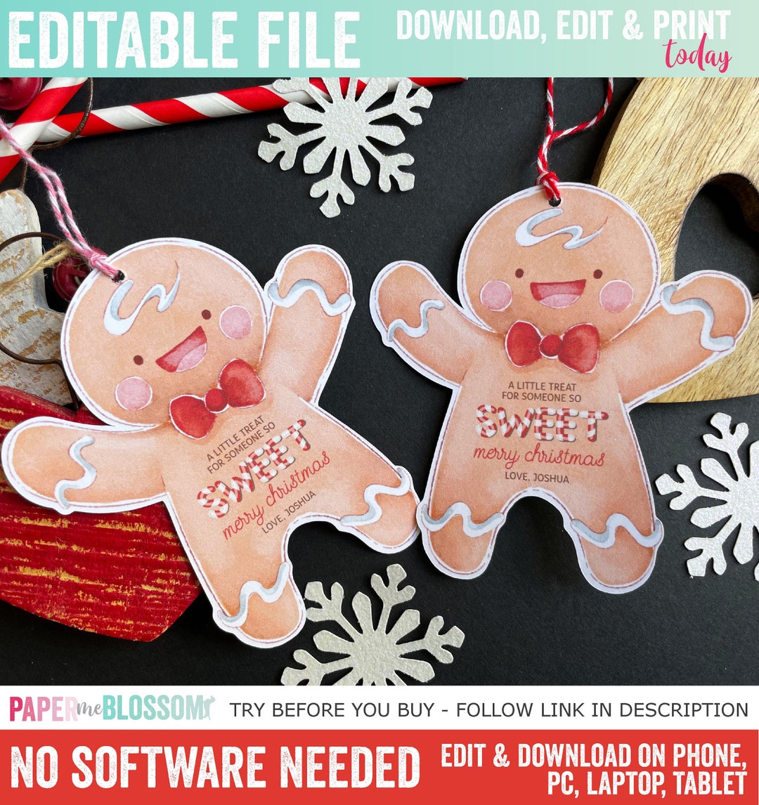 Christmas Gingerbread Man Tag - A Treat for Someone Sweet Christmas ...