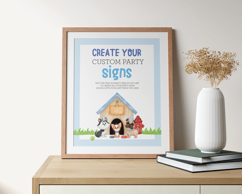 PRINTABLE Come Sit Stay Puppy Paw-ty Doggy Bag Sign Boy Dog - Etsy