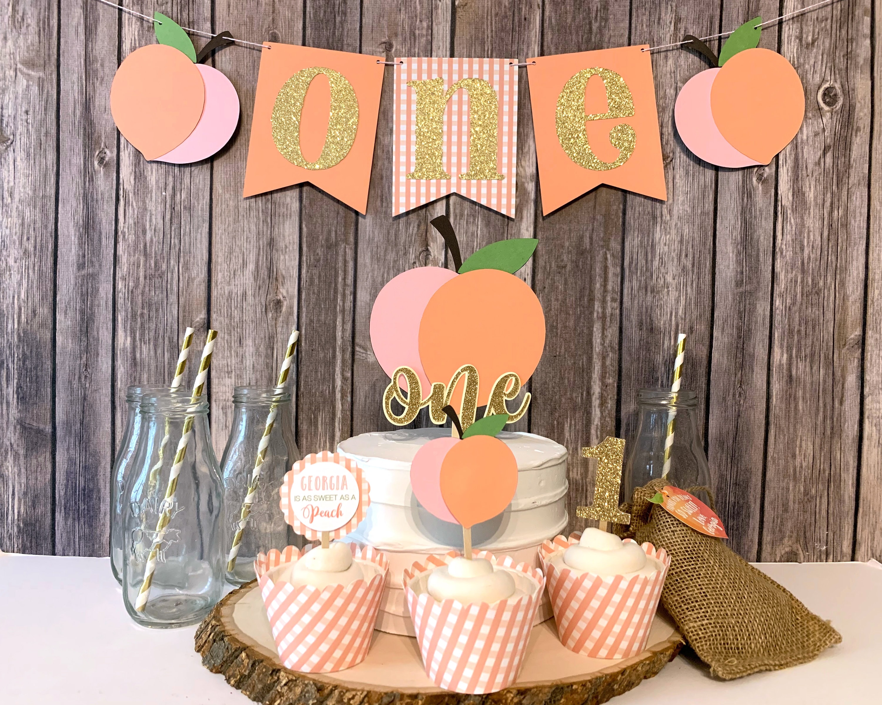Sweet as a Peach Birthday CAKE TOPPER - Georgia Peach Birthday Smash ...