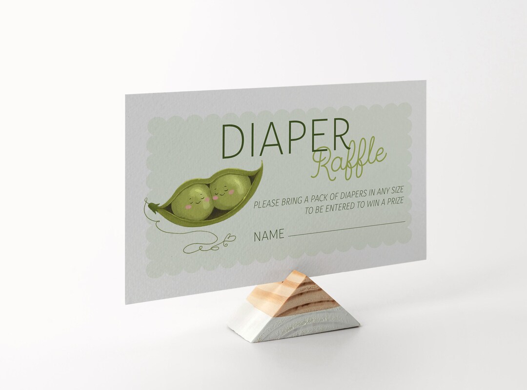 Editabletwo Peas in a Pod Baby Shower Diaper Raffle- Twin Peas in a Pod ...