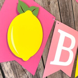 Pink Lemonade Happy Birthday Banner - Sweet Lemonade Pink and Yellow ...
