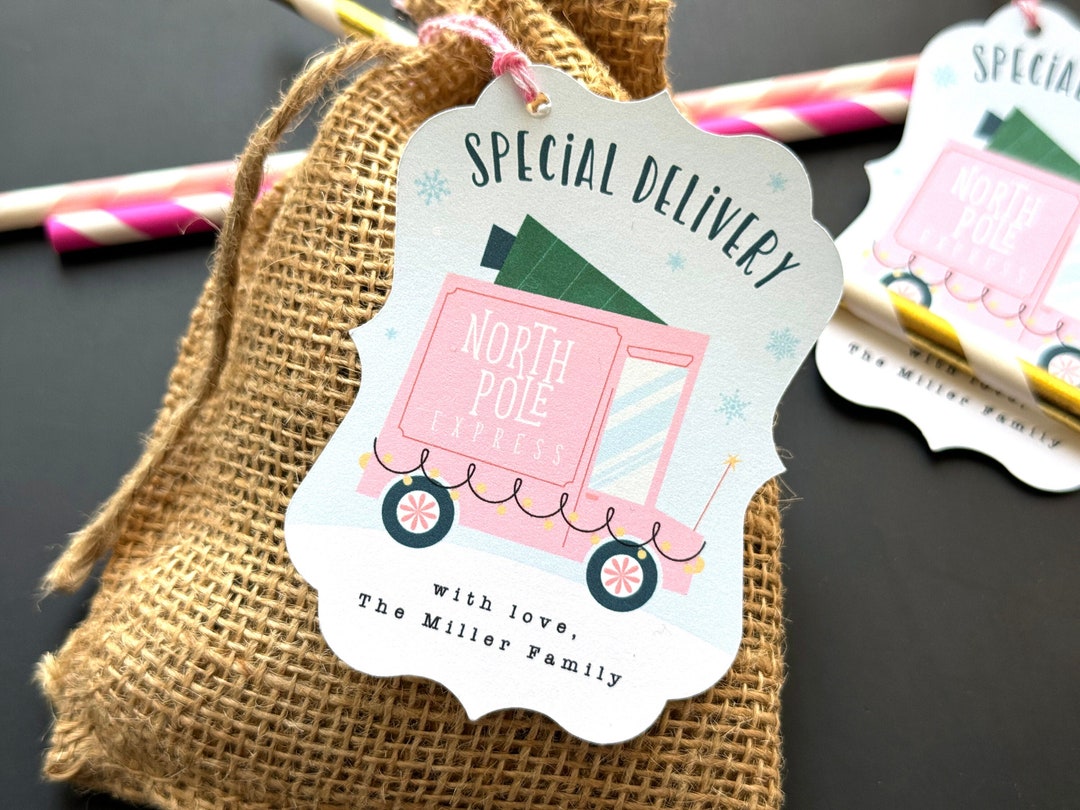 12 Special Delivery Christmas Gift Tags - Delivery Truck North Pole ...