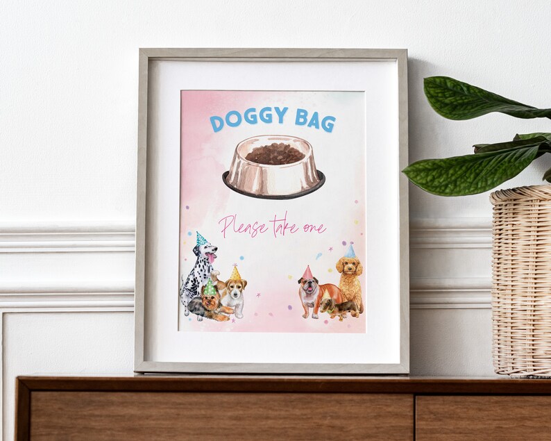 Editable Puppy Girl Paw-ty Dog Thank You Favor Tag - Doggy Pet Girl ...