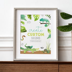 INSTANT DOWNLOAD Hop Creep and Slither Reptile Birthday Banner ...