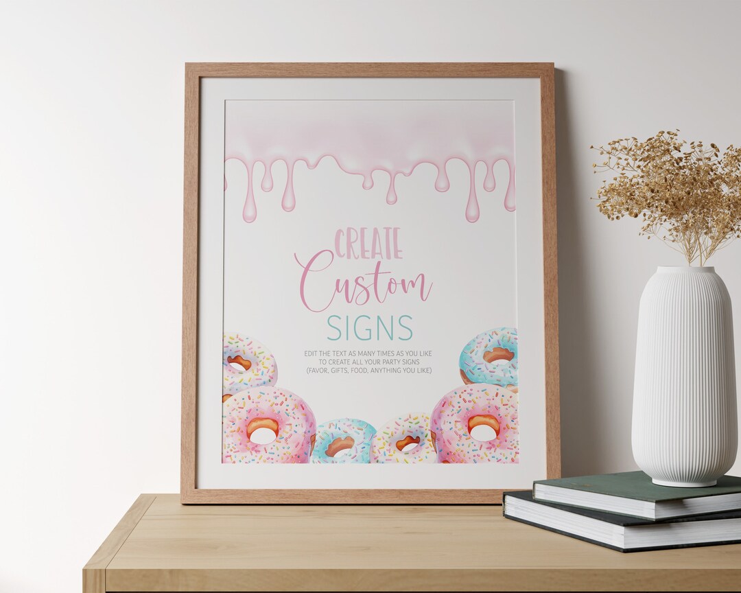 EDITABLE Donut Girl Birthday Custom Sign -donut Grow up Sign - Donut ...
