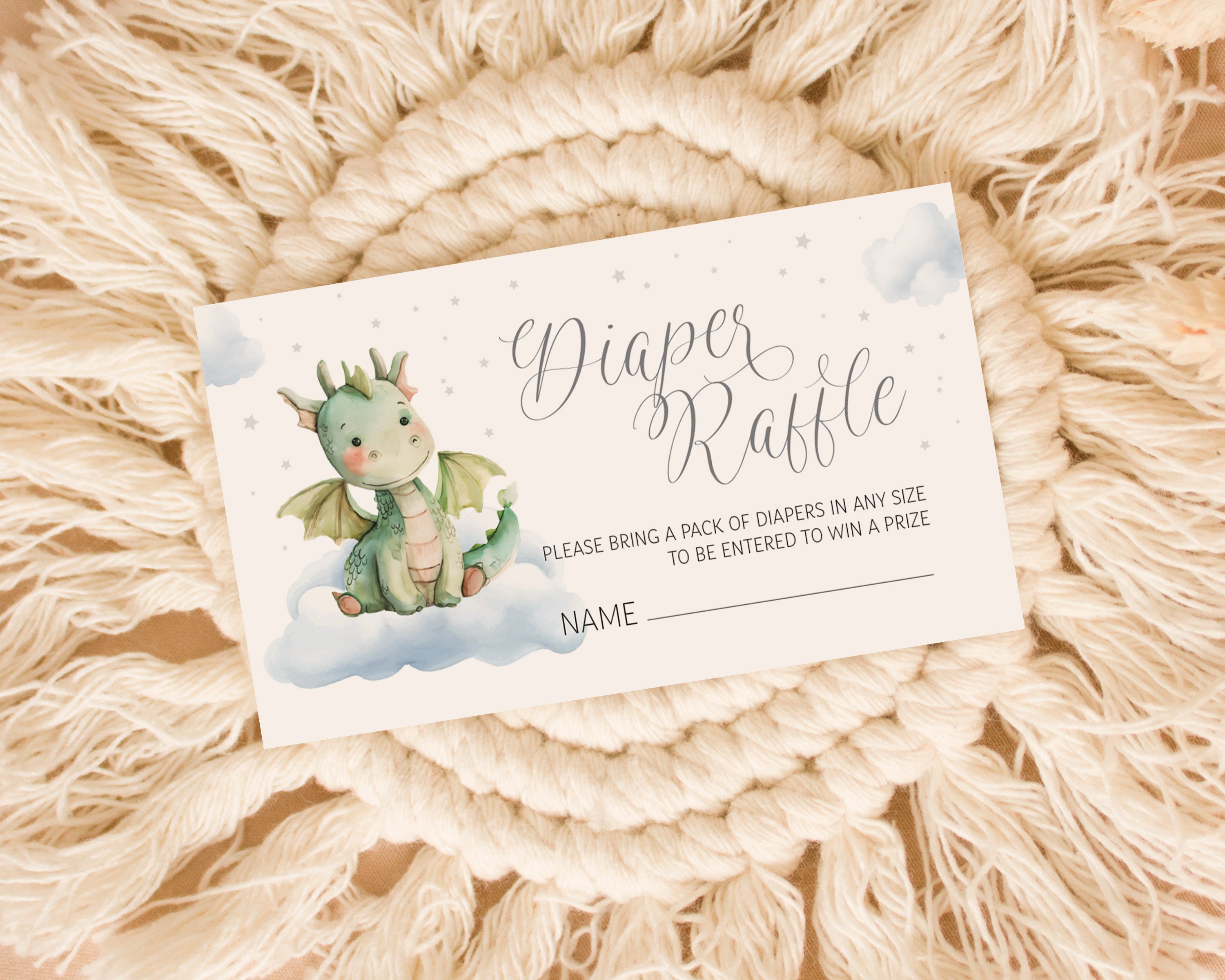 EDITABLE A Little Dragon is on the Way Baby Shower Thank You Gift Tag ...