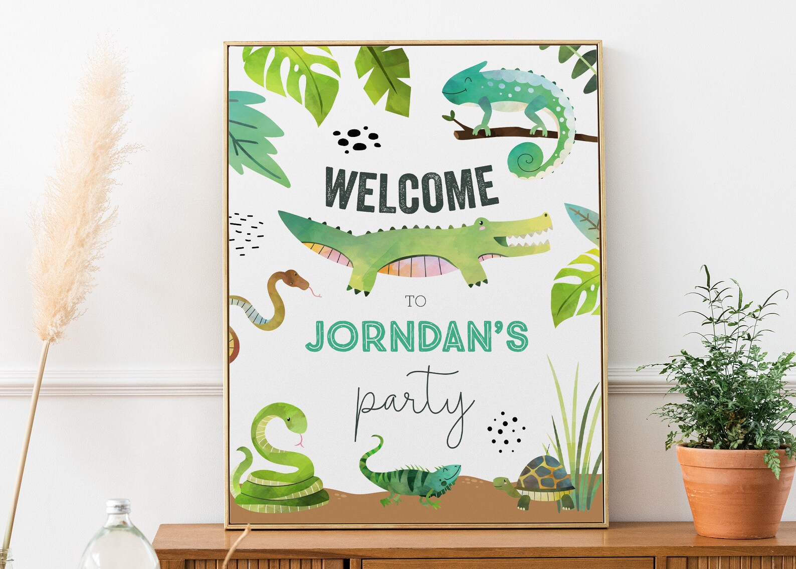 INSTANT DOWNLOAD Hop Creep and Slither Reptile Birthday Banner - Etsy