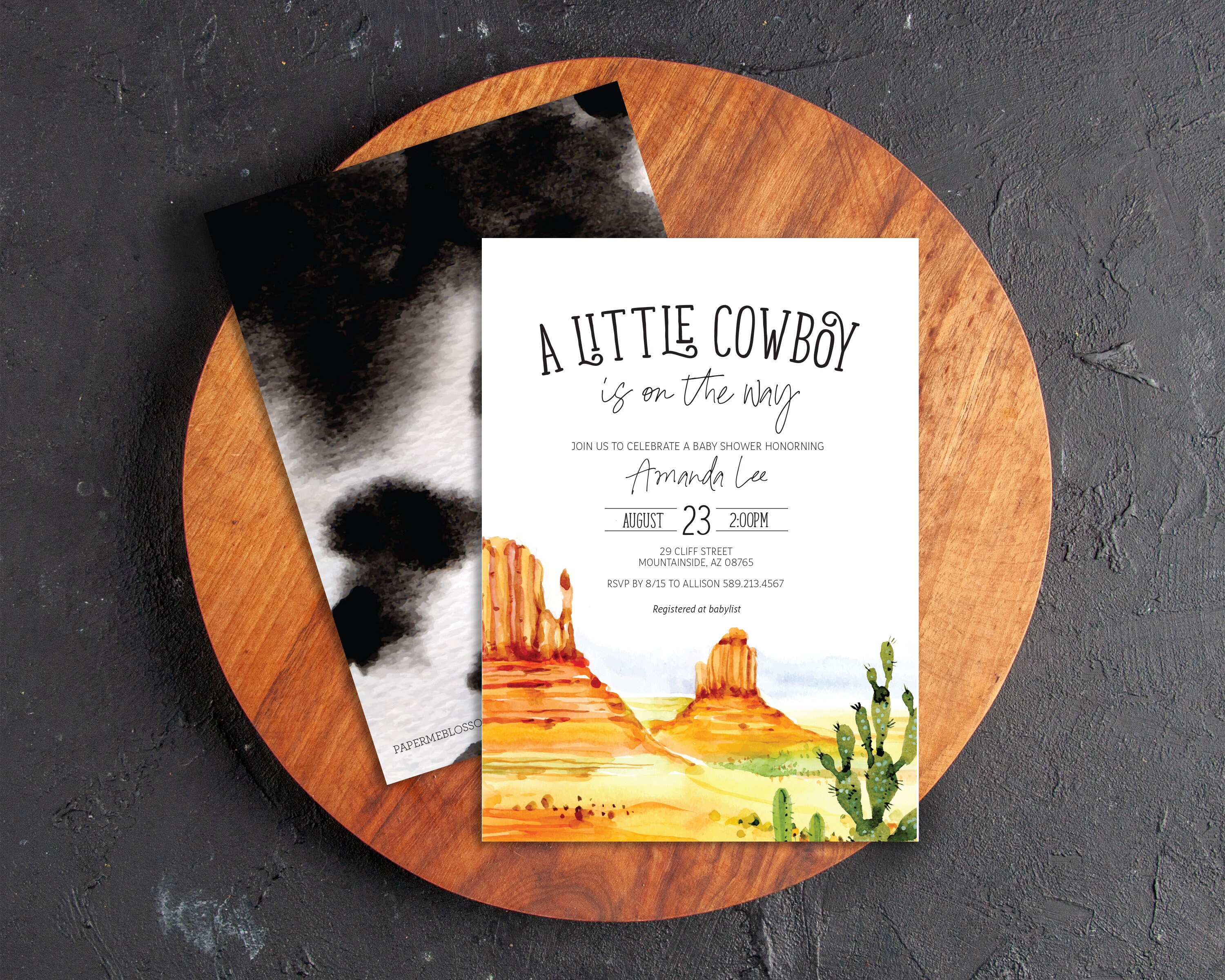 Editable Little Cowboy Baby Shower Diaper Raffle -wild West Rodeo Baby ...