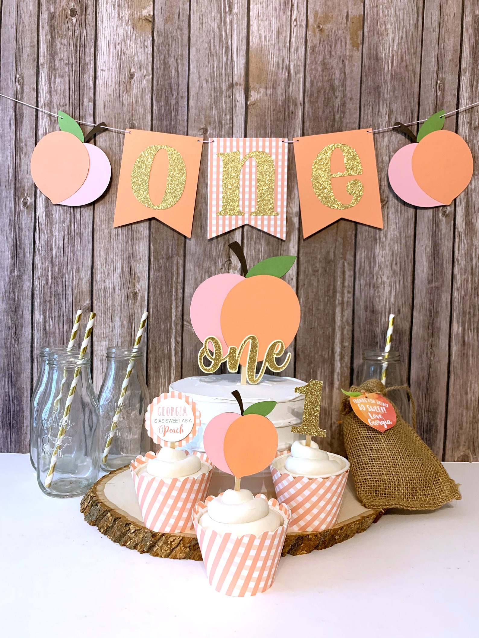 Sweet as a Peach Birthday CAKE TOPPER Georgia Peach Birthday | Etsy