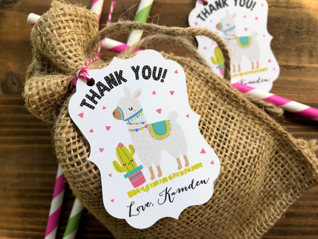 12 Llama Cactus Thank You Mexican Fiesta Party Favor Tags - Spanish ...