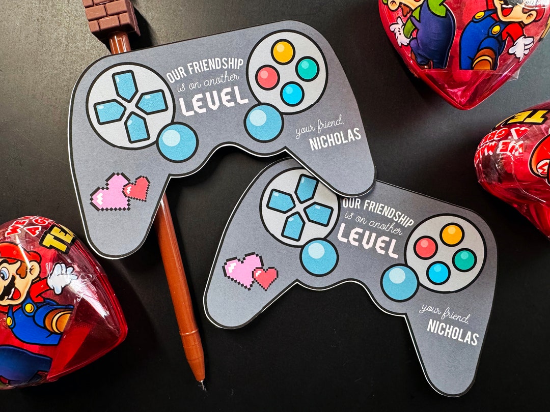 EDITABLE Valentine's Gaming Control Kids Gift Tag - Our Friendship in ...
