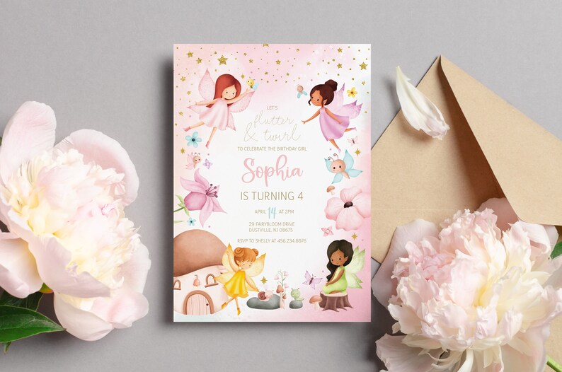 EDITABLE Fairy Whimsical Enchanted Pixie Birthday Custom Sign ...