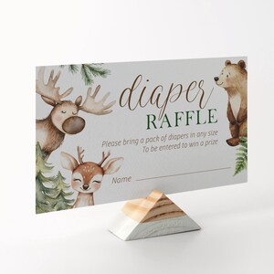 Editable Woodland Forest Animals Baby Shower Wish Cards - Woodland ...