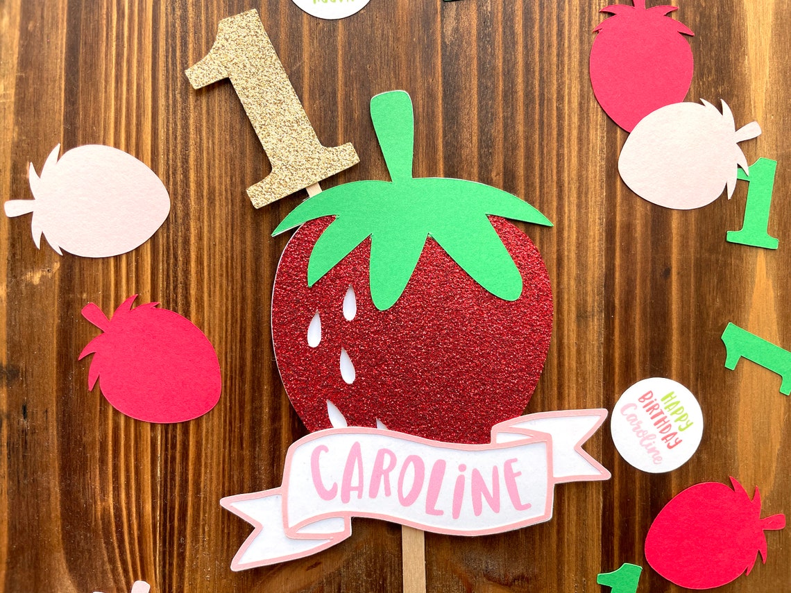 Strawberry Birthday CAKE TOPPER - Strawberry Shortcake Birthday Smash ...