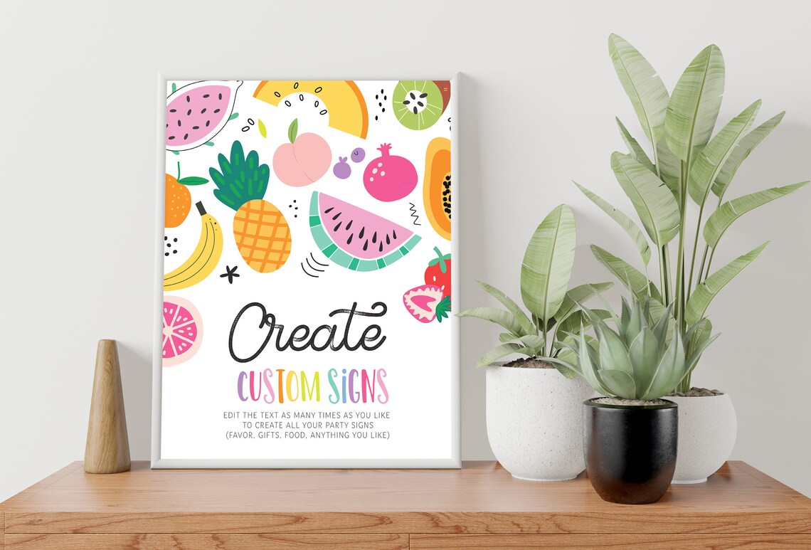EDITABLE Two-tti Fruitti Birthday Favor Thank You Gift Tag - Tropical ...