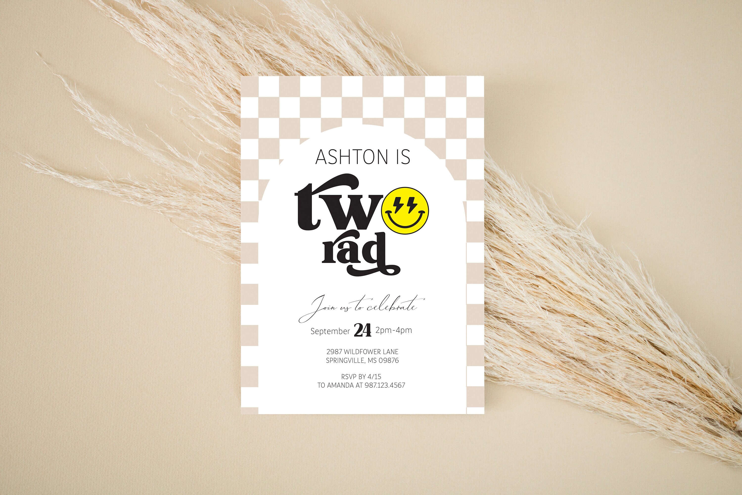 EDITABLE One Rad Dude Smiley Face Birthday Thank You Gift Tag - Four ...
