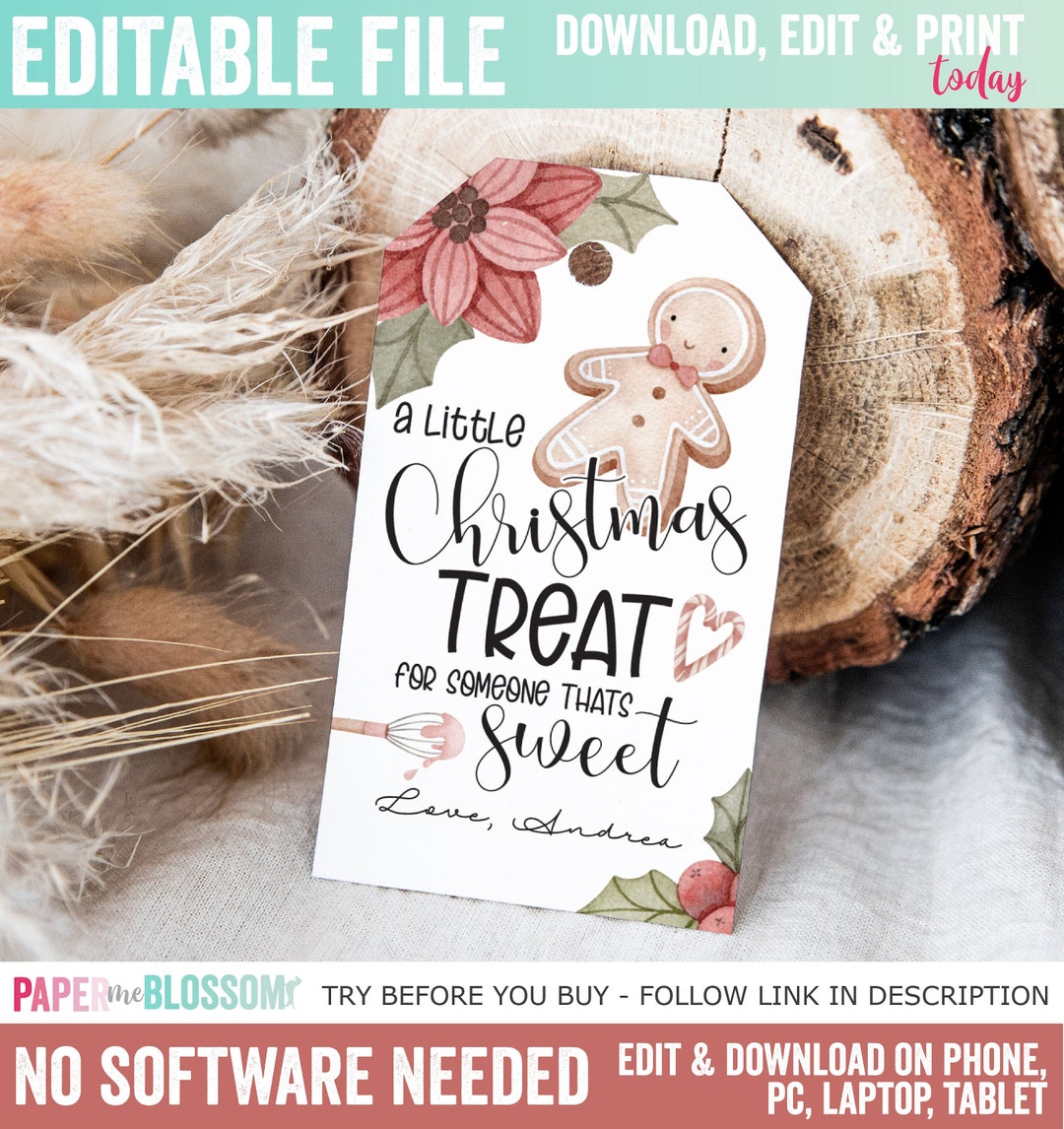 EDITABLE A Little Christmas Treat for Someone Sweet Christmas Cookie ...