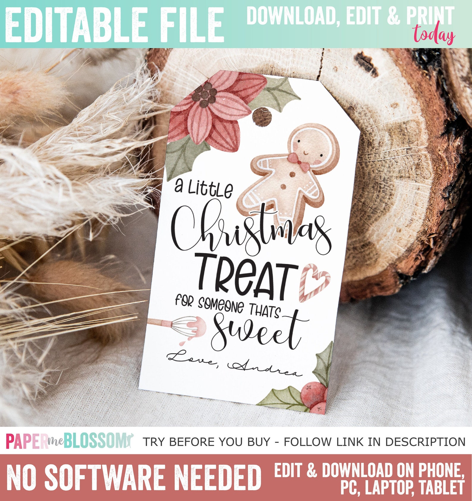 EDITABLE A Little Christmas Treat for Someone Sweet Christmas | Etsy