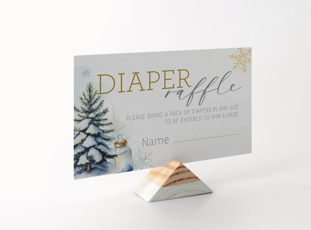 Editable Baby It's Cold Outside Baby Shower Diaper Raffle - Winter ...