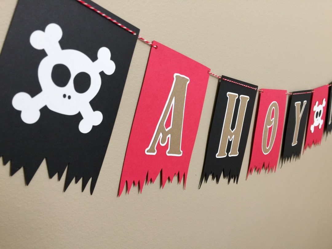 PIRATE Ahoy Matey Birthday Banner - Etsy
