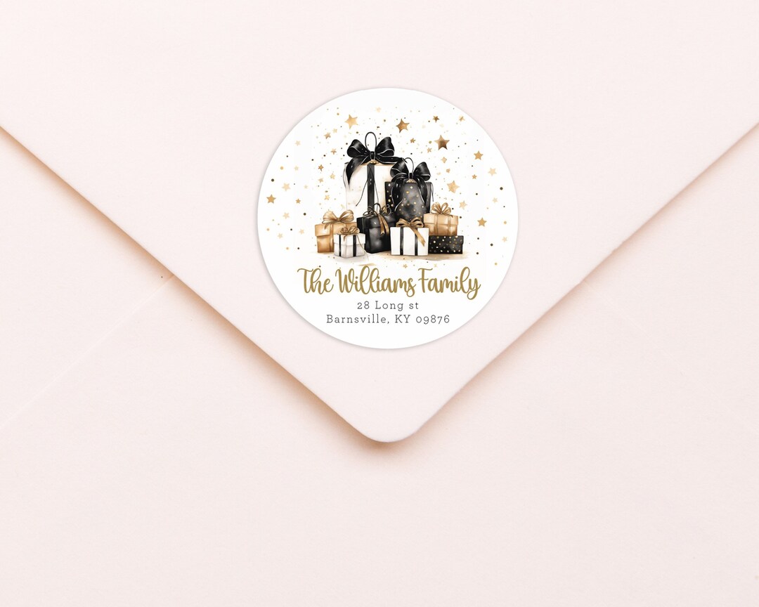 15 Custom Christmas Gifts Envelope Return Label Sticker - Christmas ...