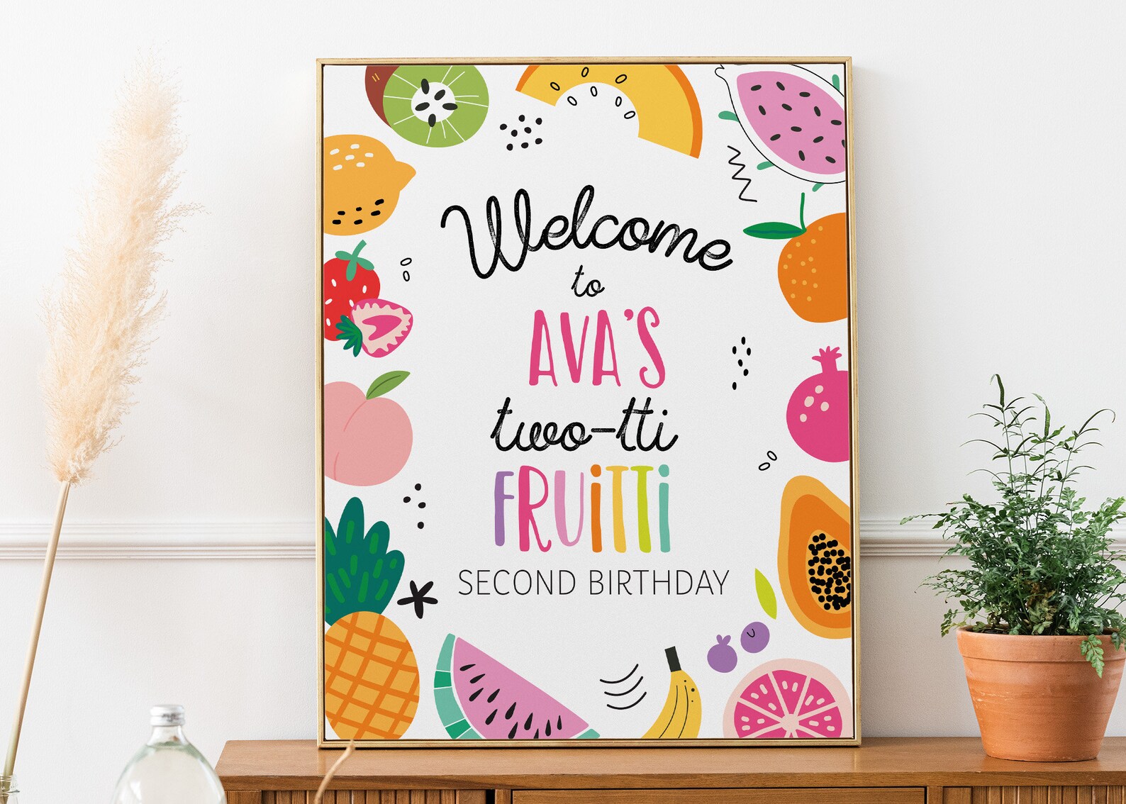 EDITABLE Two-tti Fruitti Birthday Favor Thank You Gift Tag Tropical ...