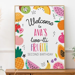 EDITABLE Two-tti Fruitti Birthday Favor Thank You Gift Tag - Tropical ...