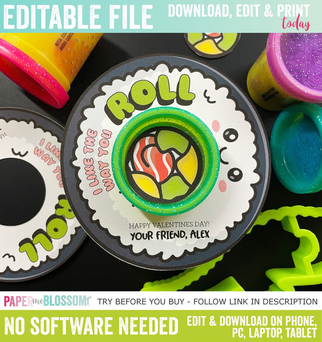 EDITABLE Valentine Play Doh Gift Exchange Kids Gift Tag - I Like the ...