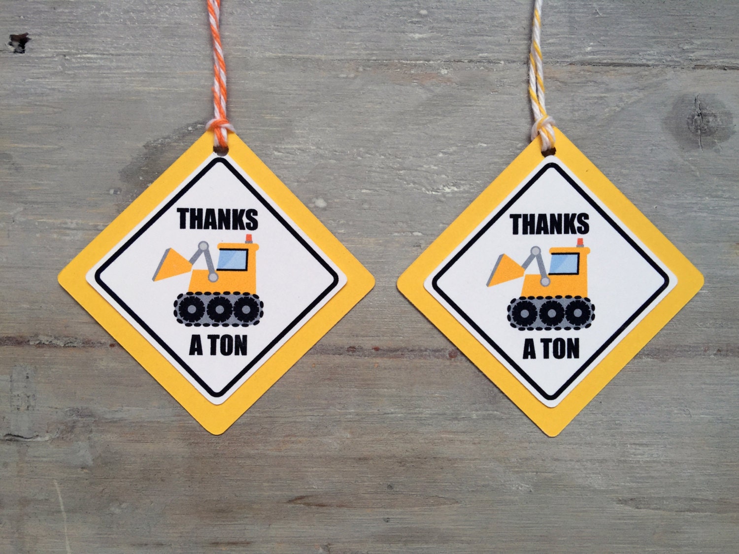 12 Under Construction Little worker birthday favor Thank you | Etsy