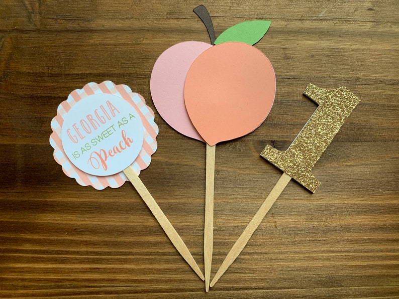 Sweet as a Peach Birthday CAKE TOPPER - Georgia Peach Birthday Smash ...
