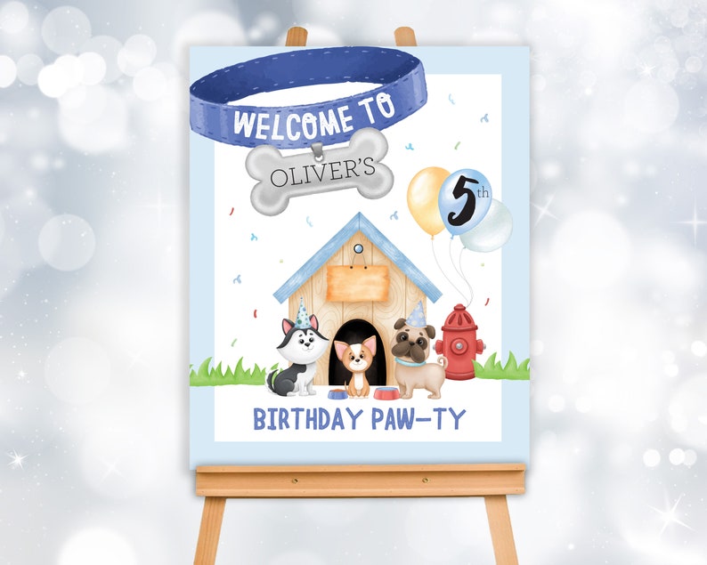 PRINTABLE Come Sit Stay Puppy Paw-ty Doggy Bag Sign Boy Dog - Etsy