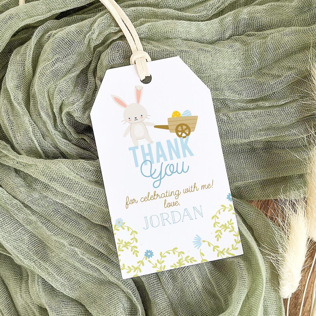 Editable Some Bunny is ONE Birthday Thank You Favor Tag - Easter Bunny ...