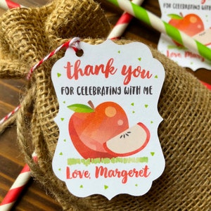 12 Apple Picking CUSTOM Birthday Favor Tags - the Apple of Our Eye ...
