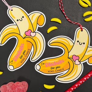 EDITABLE Valentine's I'm Bananas for You Valentine Day Kids Gift Tag ...