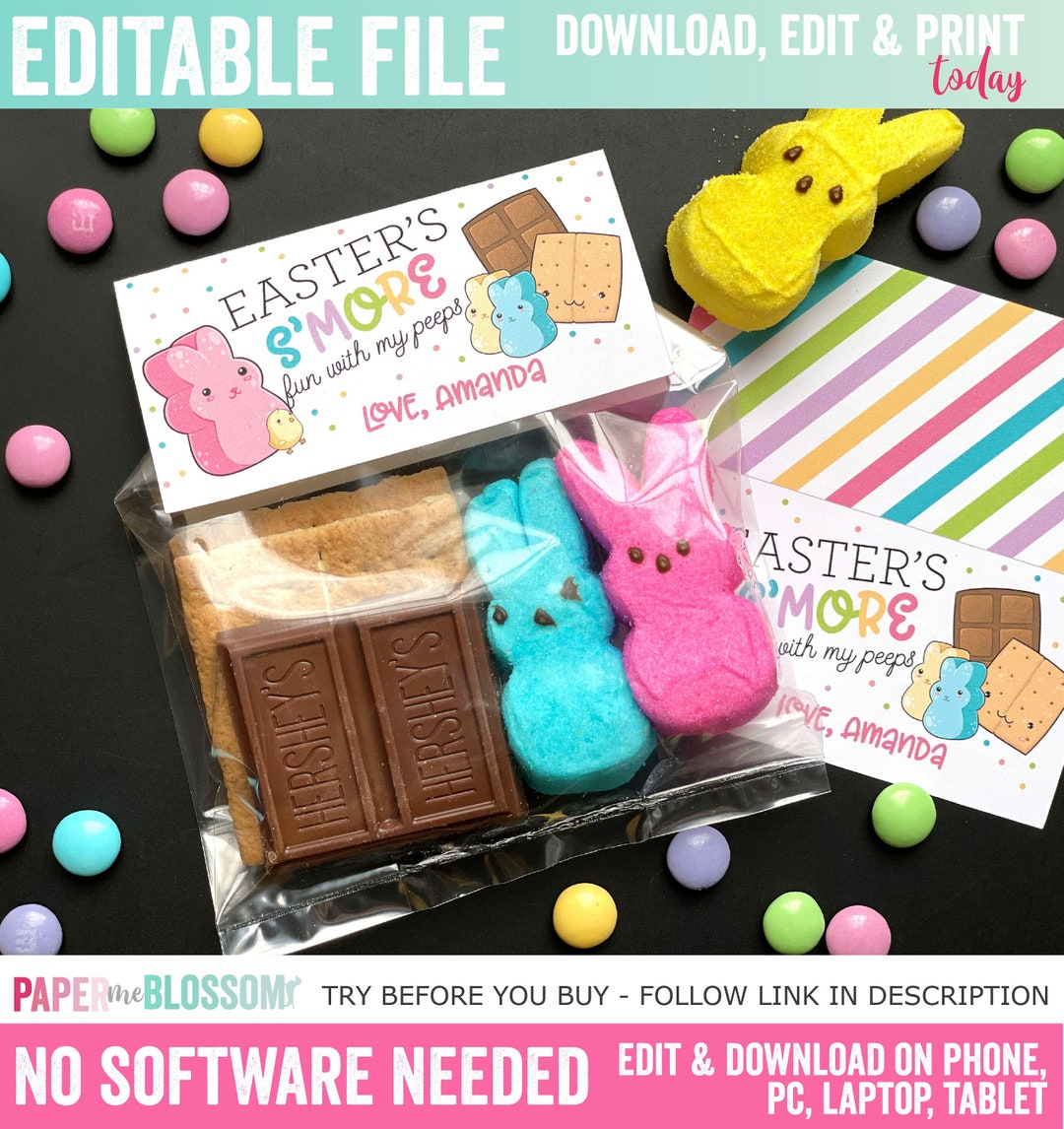 EDITABLE Easter is S'more Fun With Friends Like You Gift Tag - Happy ...