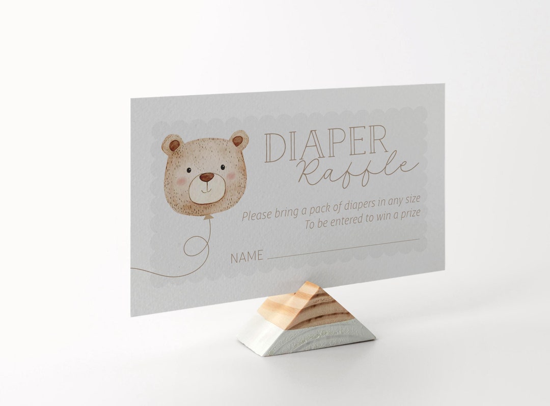 Editable We Can Bearly Wait Teddy Bear Balloon Baby Shower Diaper ...