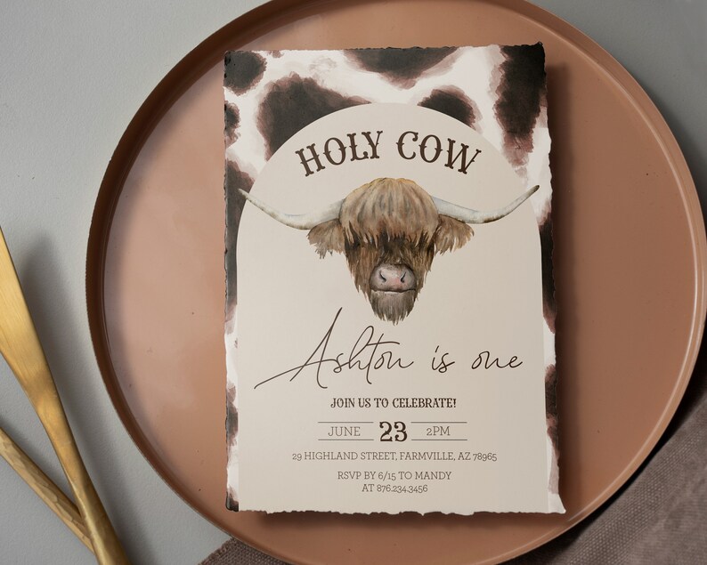 INSTANT DOWNLOAD Holy Cow First Birthday Banner Highland Cow - Etsy