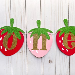 Strawberry First Birthday Photo Banner - Strawberry Shortcake First ...