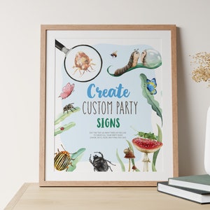 EDITABLE Buzz Hop Crawl Bug Birthday Welcome Poster - Insect Nature ...