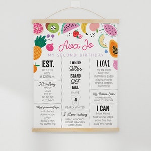 EDITABLE Two-tti Fruitti Birthday Favor Thank You Gift Tag - Tropical ...