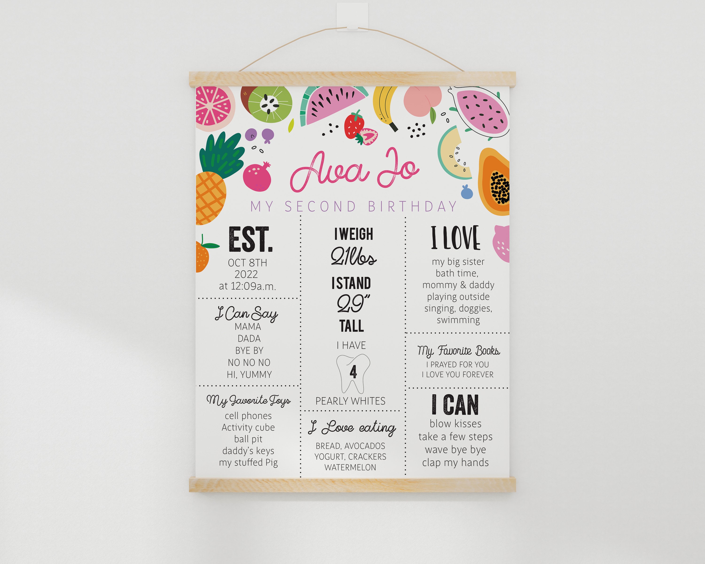 EDITABLE Two-tti Fruitti Birthday Favor Thank You Gift Tag - Tropical ...