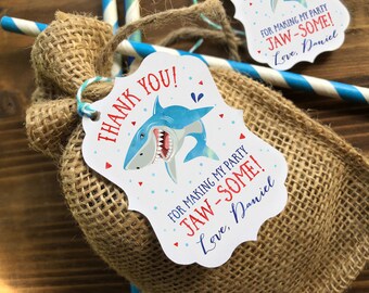Shark Party Favor Thank You Tag Thanks for Making My Party | Etsy