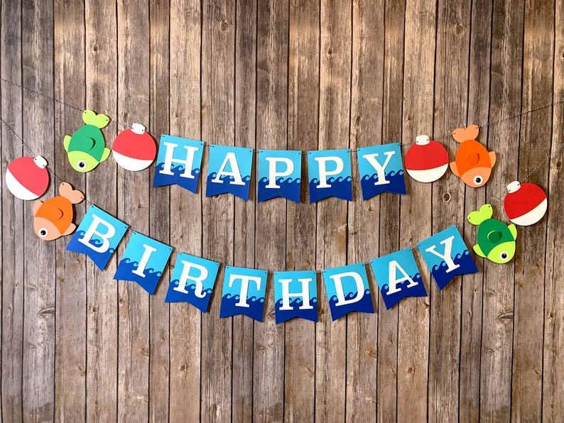 Happy Birthday Fishing Banner Fishing Birthday Party - Etsy