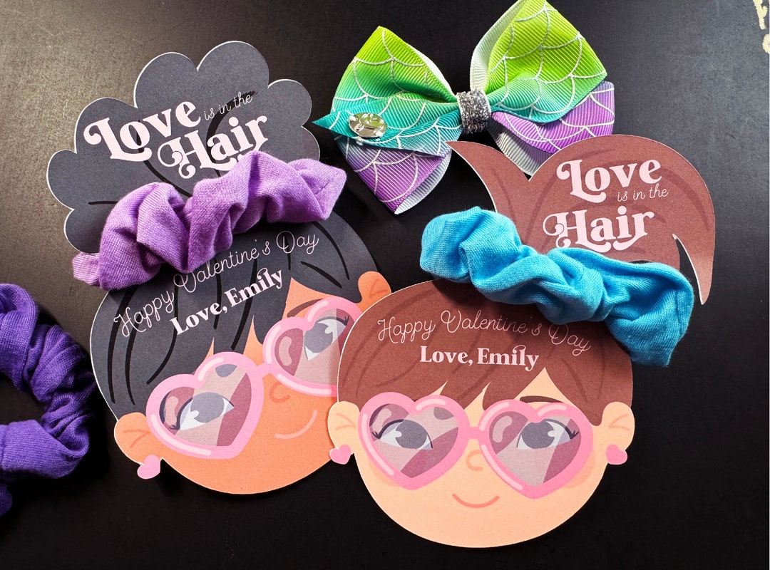EDITABLE Love is in the Hair Valentines Day Kids Gift Tag - Valentines ...