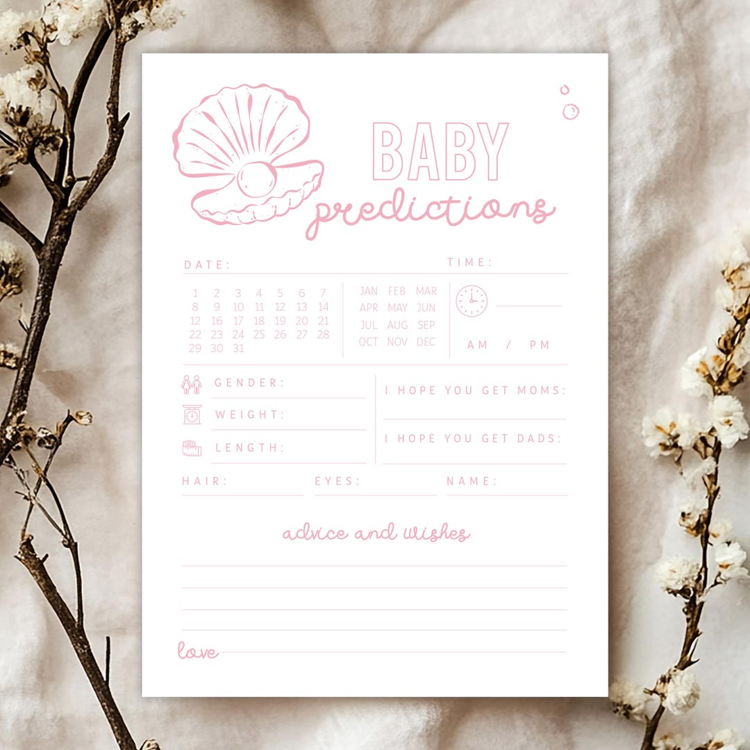 Editable A Beach Babe is on the Way Shower Wish Cards - Wishes for Baby ...