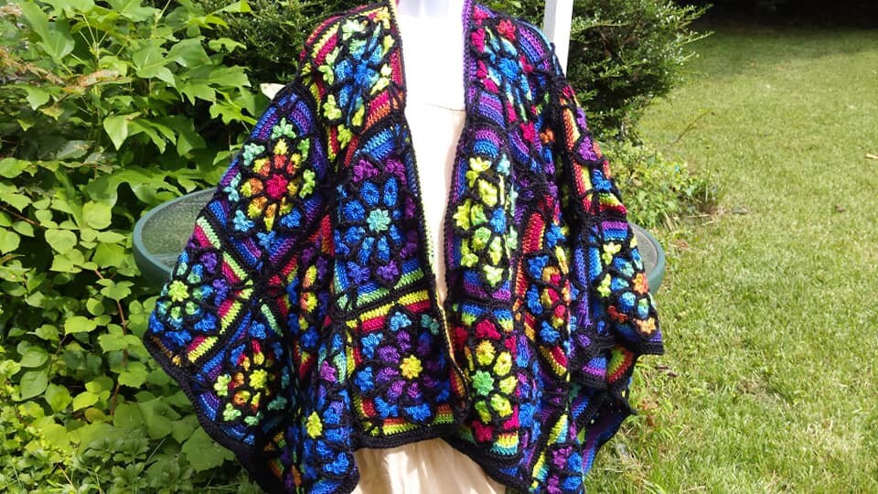 Dark Blue Greyl and Rose Pink Velvet Ruana Ready to Ship | Etsy