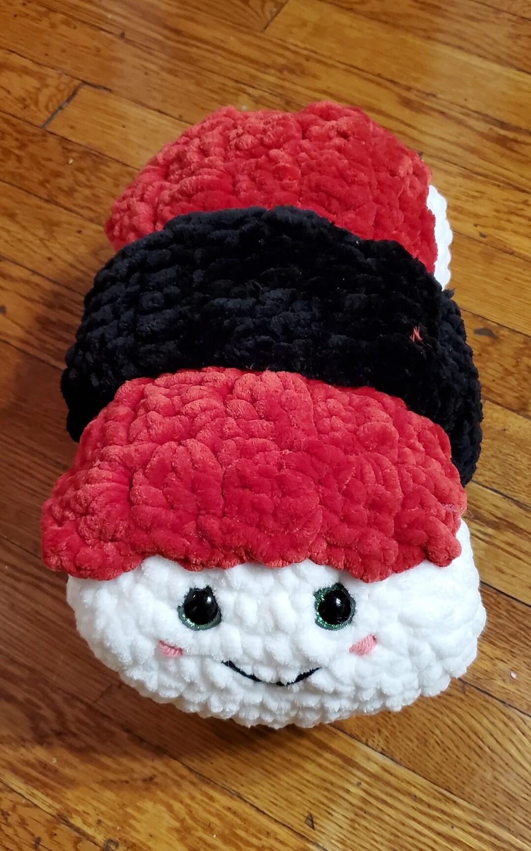 Jumbo Sushi Plush Velvet Chenille Tuna Roll Maguro Plushie Kawaii Play ...