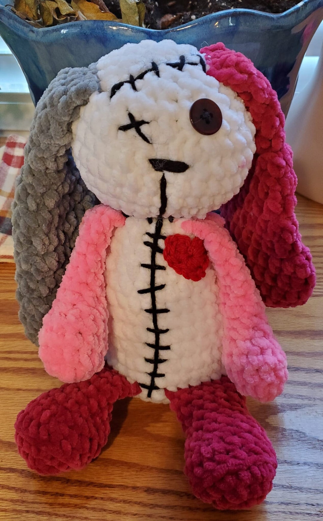 Zombie Voodoo Doll Crochet Rabbit Bunny Poppet Plushie Amigurumi Spooky ...