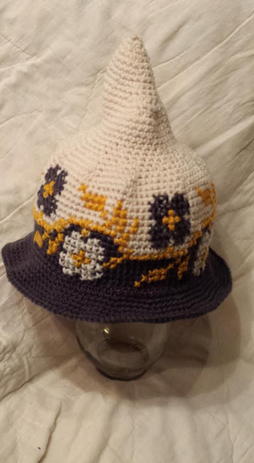 Embroidered Flowers Custom Witch Hat Costume Hat Witch Hat. Wizard Hat ...